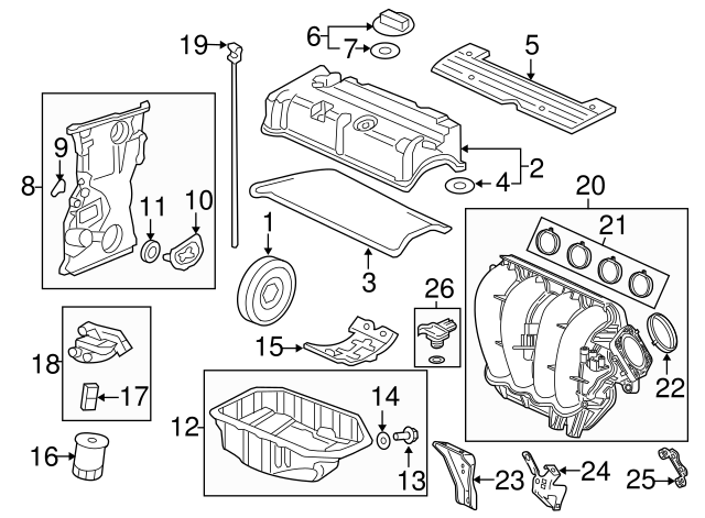 11200-R5A-000 - Pan Assembly Oil - 2012-2014 Honda CR-V | Genuine Honda ...
