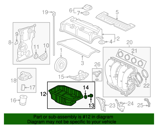 11200-R5A-000 - Oil Pan 2012-2014 Honda CR-V | Honda Parts Online