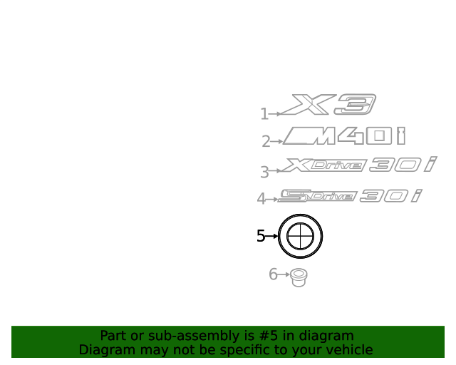 51147499154 - 2018-2021 BMW Hatch Emblem (51-14-7-499-154) | BMW of ...