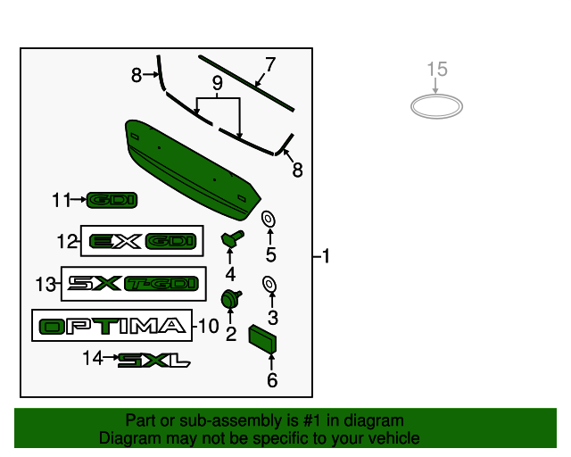 87370-4C550 - Molding Assembly 2014-2015 Kia Optima | Kia.Parts Store