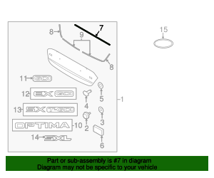 87377-4C500 - Deck Lid Finish Panel Seal 2014-2015 Kia Optima | Kia ...