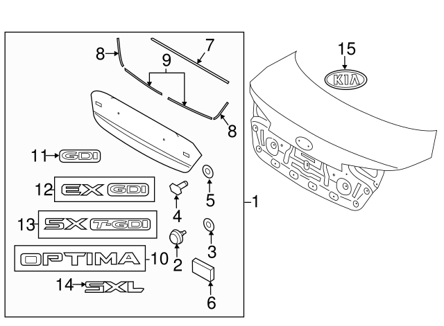 87370-4C550 - Molding Assembly 2014-2015 Kia Optima | Kia.Parts Store