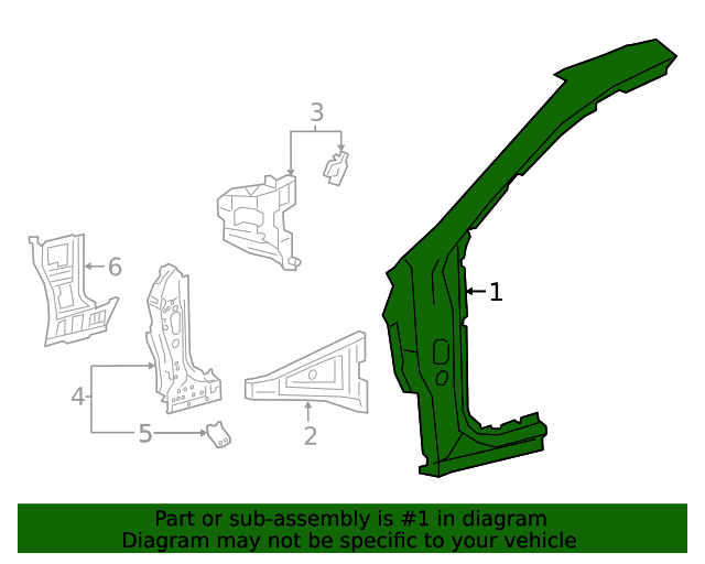 61131-06220 - Body A-Pillar 2019-2024 Lexus | AutoNationParts.com