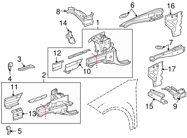 2010-2015 Mercedes-Benz Frame Side Member Crossmember 204-620-49-34 ...