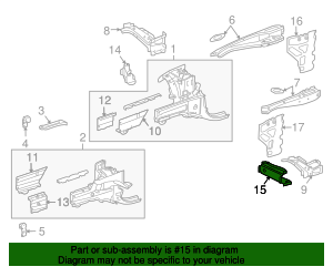 2010-2015 Mercedes-Benz Frame Side Member Crossmember 204-620-49-34 ...
