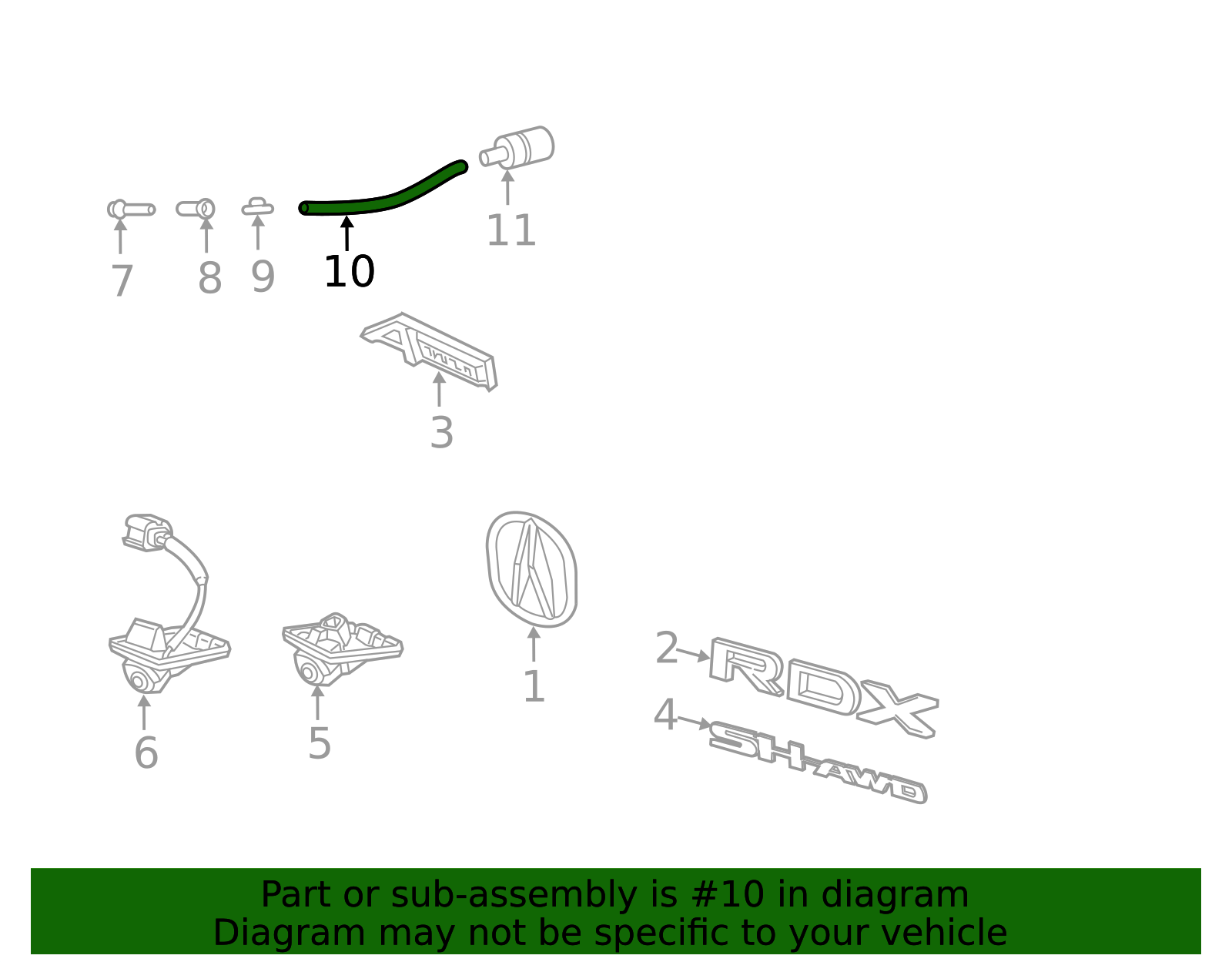76876-TJB-A01 - Washer Nozzle Tube - 2019-2024 Acura RDX | All Discount ...