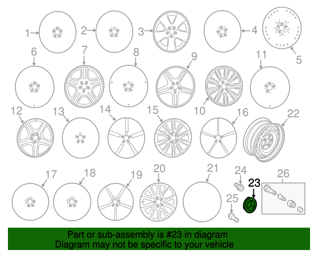 164-400-00-25 - Wheel Cap 2011-2014 Mercedes-Benz | AutoNationParts.com
