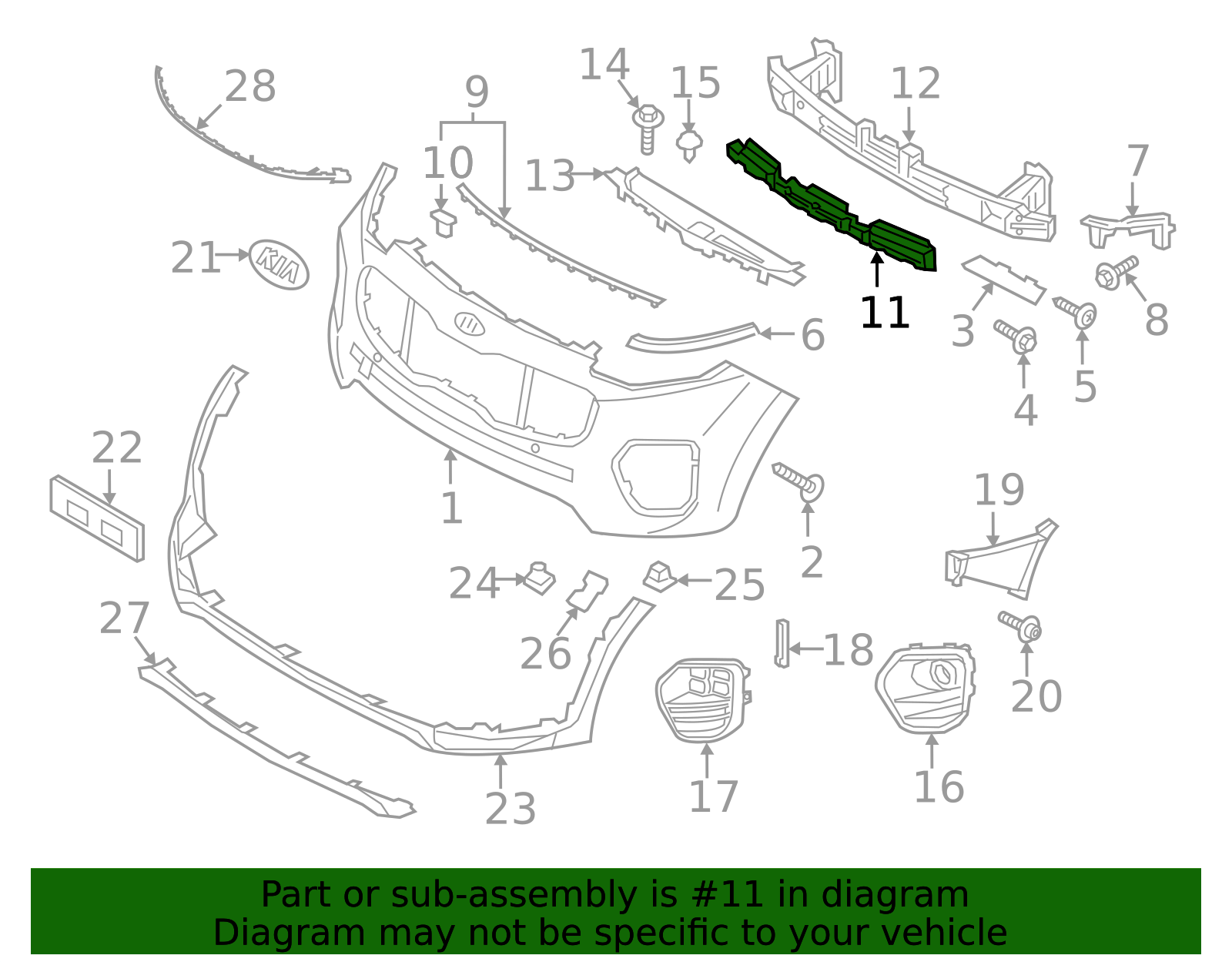 86520-D9510 - Bumper Impact Absorber 2020-2022 Kia Sportage | Kia.Parts ...