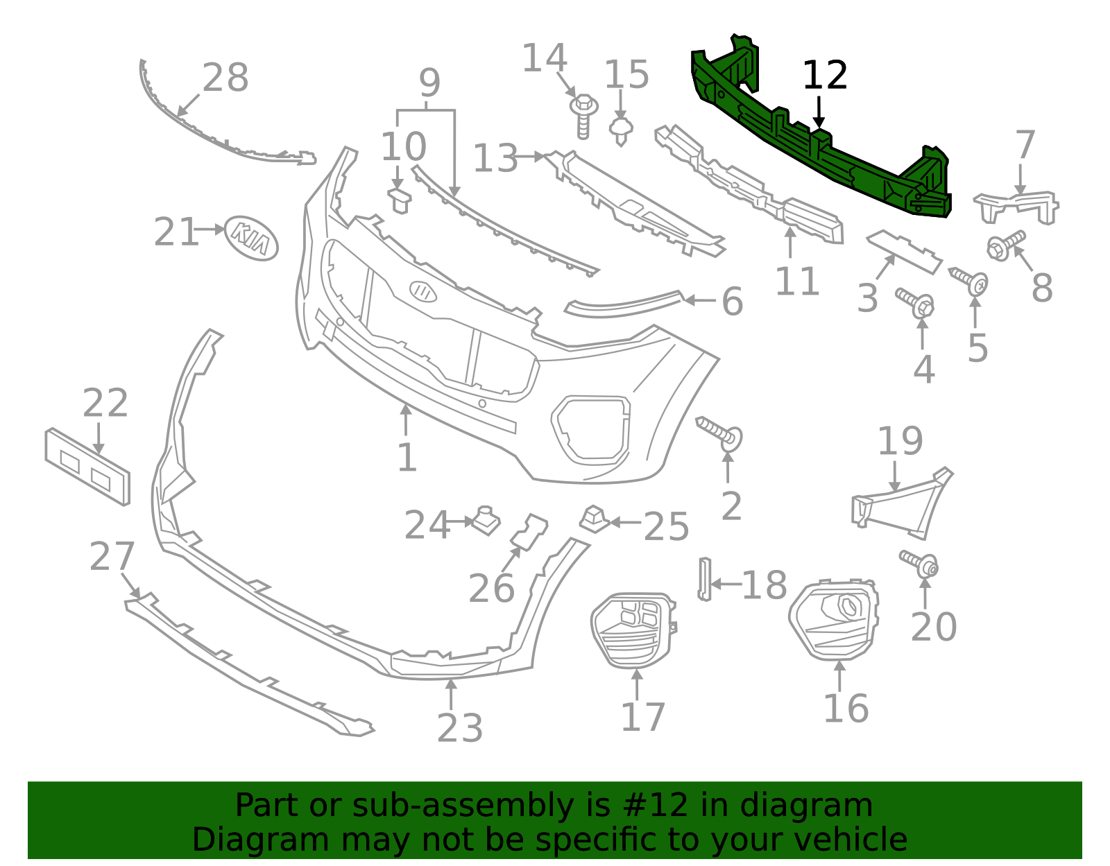 64900-D9700 - Impact Bar 2020-2022 Kia Sportage | Kia.Parts Store
