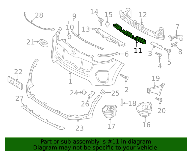 86520-D9510 - Bumper Impact Absorber 2020-2022 Kia Sportage | Kia.Parts ...