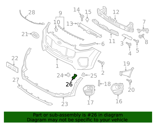 2017-2022 Kia Sportage Valance Panel Bracket 86554-D9000 Kia Parts ...