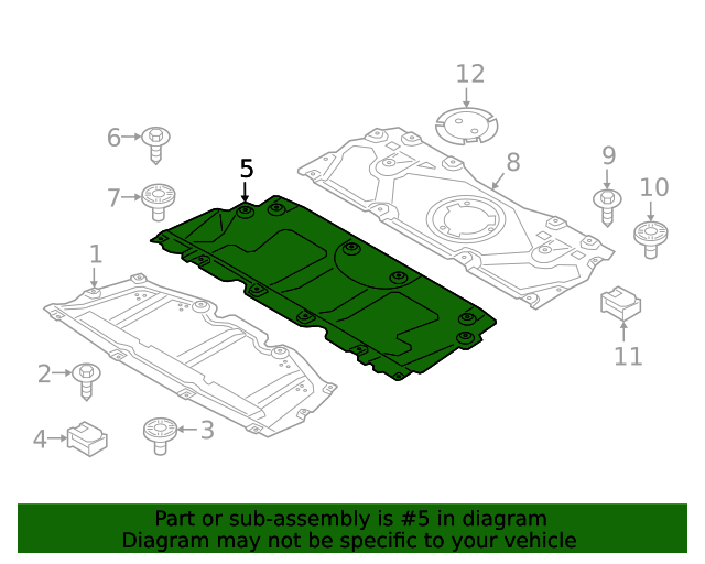 Genuine BMW 51-75-7-447-194 | Center Shield | FREE Shipping on Most ...