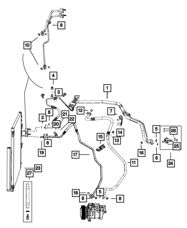 2014 Ram 1500 A/C Suction Line 68189037AE | My Mopar Parts