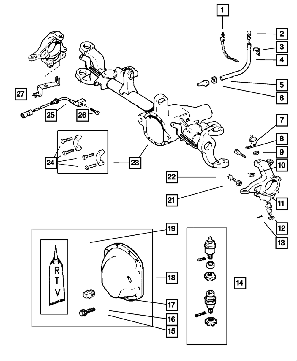 83500202AB - Knuckle Ball Joint Kit 2001-2006 Jeep | Mopar Factory Parts