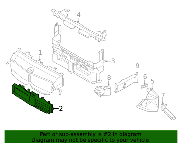 51135a48f44 - 2020-2023 BMW Radiator Shutter Assembly (51-13-5-A48-F44 ...
