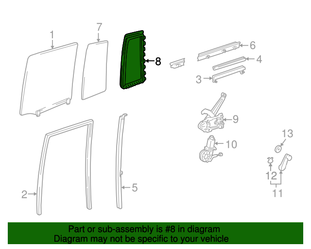 68188-42020 - Door Seal - 2001-2005 Toyota RAV4 | OEM Genuine Toyota Parts
