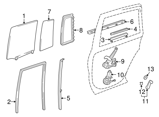 68188-42020 - Door Seal - 2001-2005 Toyota RAV4 | OEM Genuine Toyota Parts