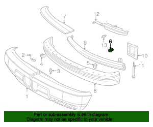 2001-2013 GM Front Bumper Impact Bar Nut 15996181 | QuirkParts