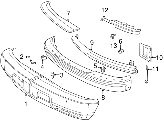 2001-2013 GM Front Bumper Impact Bar Nut 15996181 | GMPartsDirect.com