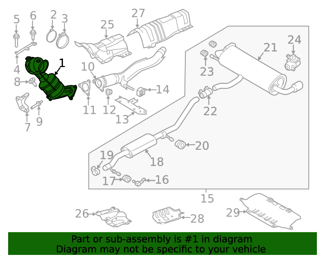 2018-2019 Land Rover Range Rover Evoque Converter & Pipe LR112867 ...