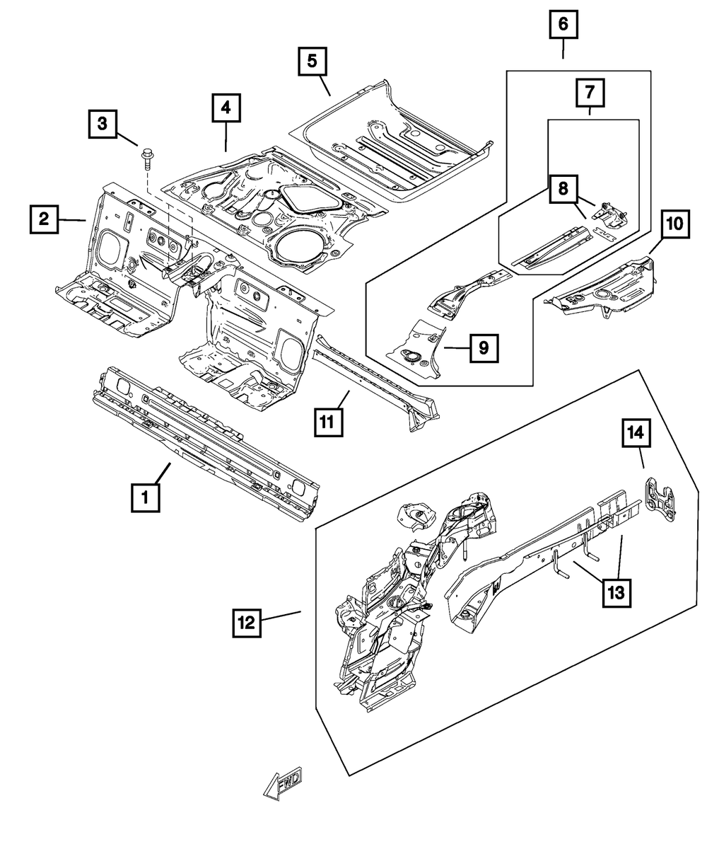 2017-2019 Fiat 124 Spider Upper Frame Rail Panel, Left 68314176AA ...