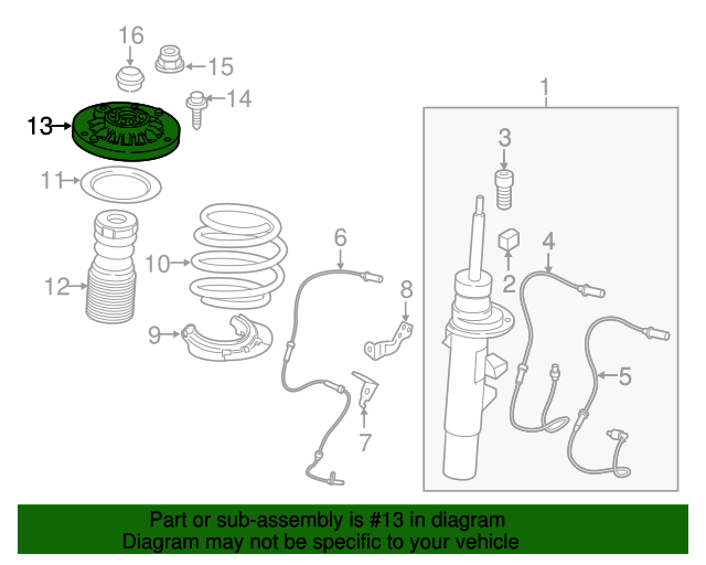 31306852167 - 2011-2020 BMW Guide Support (31-30-6-852-167) | BMW of ...