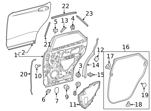 2018-2021 Lexus Front Weather-Strip 67895-48041 | OEM Parts Online