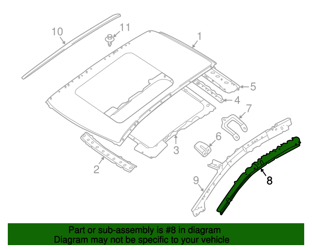2015-2023 Nissan Murano Roof Reinforced - Driver's Side (LH) G6315 ...
