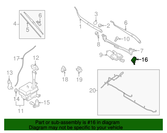 2007-2010 Hyundai Elantra Washer Nozzle 98630-2H500 | OEM Parts Online