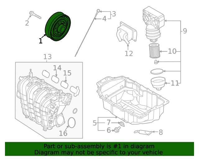 23124-2S010 - Crankshaft Pulley 2021-2024 Kia | Kia.Parts Store
