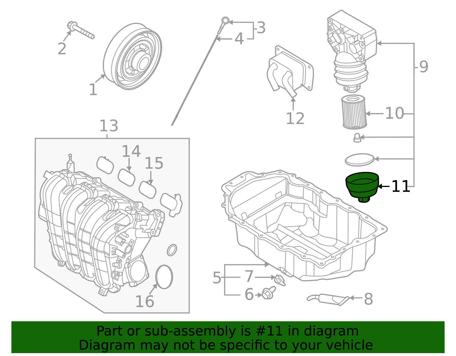 2021-2025 Kia Engine Oil Filter Housing Cover 26315-2J000 | Retail ...