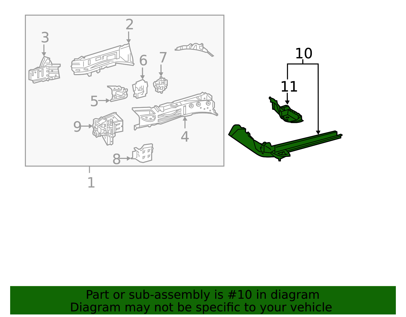 Genuine Toyota Rear Rail part# 57017-06140 for 2018-2025 Toyota ...