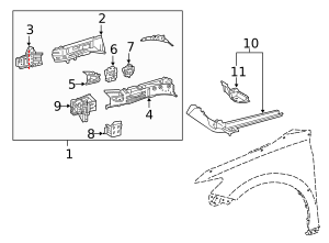 2018-2024 Toyota Frame Rail End 57014-06021 | OEM Parts Online