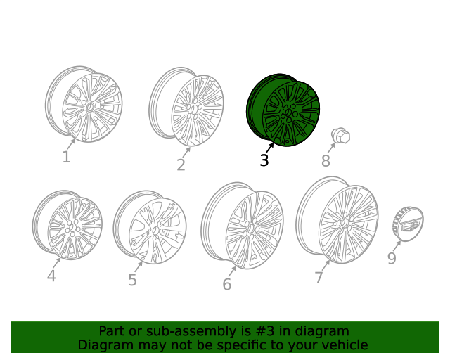 2016-2020 Cadillac CT6 19x8.5 Aluminum Wheel 84506773 GM ...