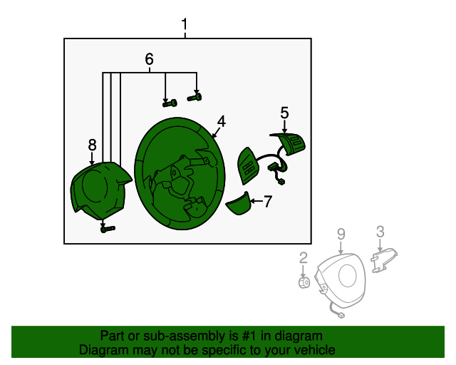 2007-2009 Mazda CX-9 Steering Wheel TD14-32-980-02 | QuirkParts