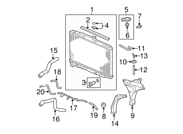19010-RGL-A51 - Radiator (Denso) - 2005-2010 Honda Odyssey | Genuine ...