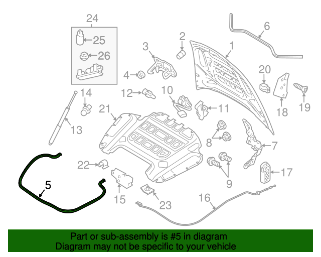 970-511-611-02 - Hood Seal 2010-2016 Porsche Panamera | AutoNationParts.com