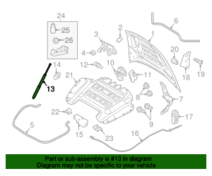 970-511-572-00 - Hood Lift Support 2010-2016 Porsche Panamera ...