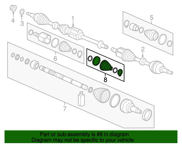2012-2014 Hyundai Azera Cv Joint Kit 49582-3V550 | OEM Parts Online