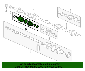 2012-2014 Hyundai Azera Cv Joint Kit 49582-3V500-SJ | Hyundai Wholesale ...