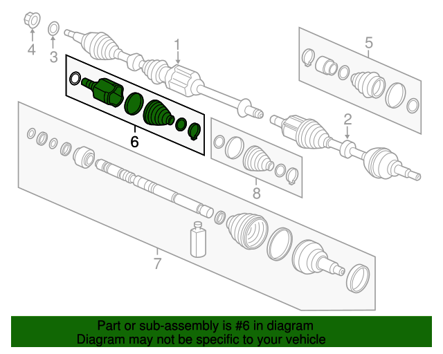 49582-3V500-SJ - CV Joint Kit 2012-2014 Hyundai Azera | AutoNationParts.com
