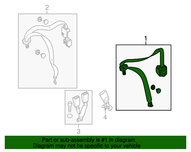 2016-2022 Mercedes-Benz Seat Belt Lap and Shoulder Belt 253-860-17-00 ...