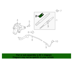 28782-ED500 - Back Glass Wiper Arm Cover 2011-2019 Nissan ...