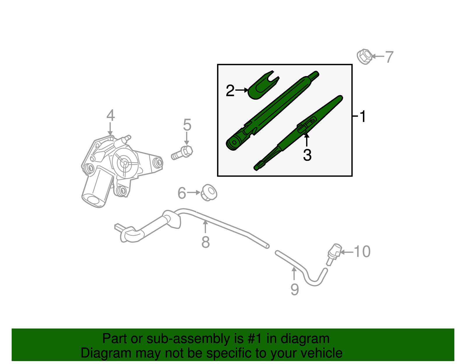 2008-2017 Nissan Wiper Arm Assembly 28780-JM00A | Bill Kay Nissan Parts