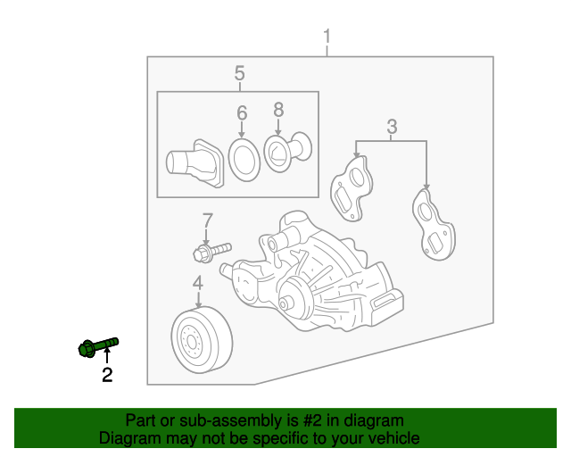 2005-2017 GM M8x1.25x82.6 Water Pump Bolt 12551926 GM | GMPartsDirect.com