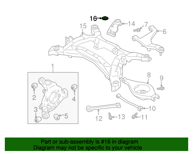 2003-2020 Nissan Suspension Cross-Member Stopper 55475-AG000 | QuirkParts