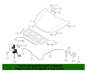 2013-2019 Hyundai Hood Latch 81140-2W000 | AutoNationParts.com