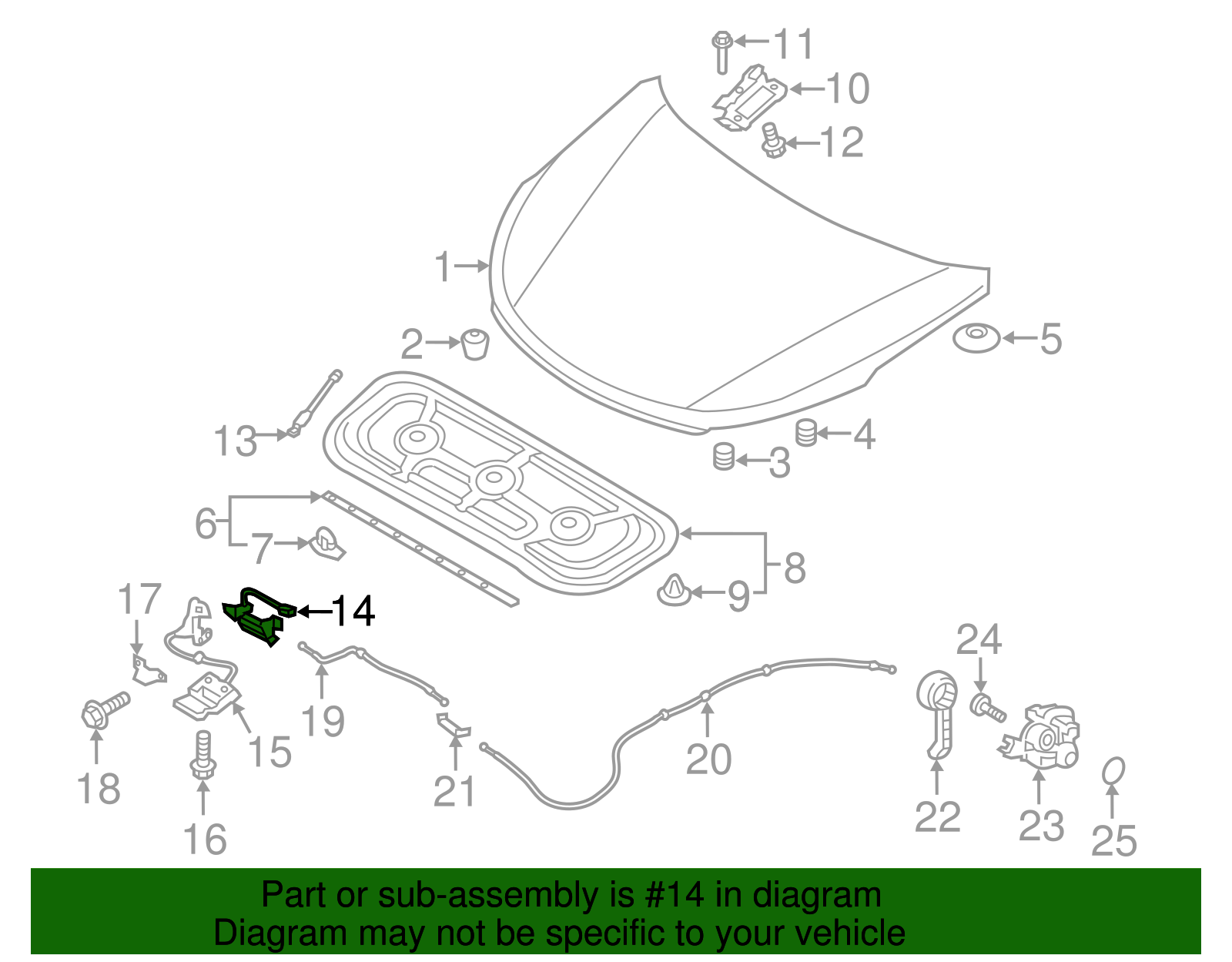 2014-2019 Hyundai Latch Assembly 81130-2W001 | HyundaiParts.Online