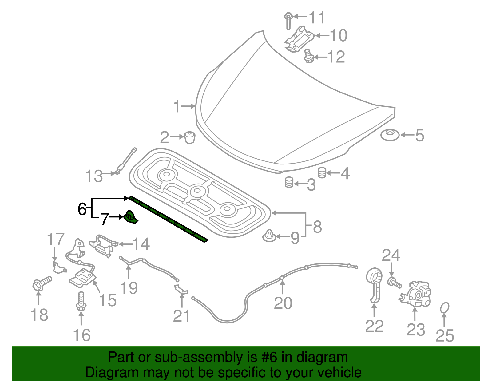86435-2W000 - Hood Seal 2013-2019 Hyundai | AutoNation Parts
