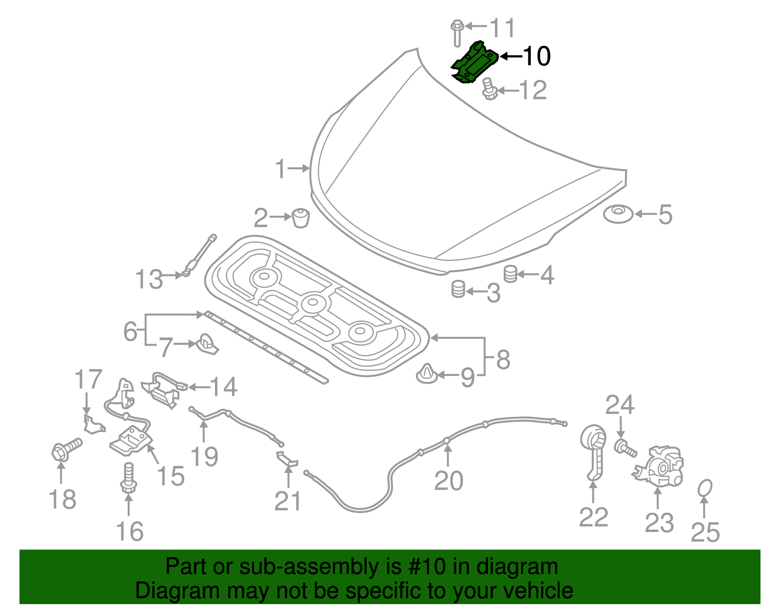 2013-2019 Hyundai Hinge 79110-4Z000 | Hyundai Wholesale Direct